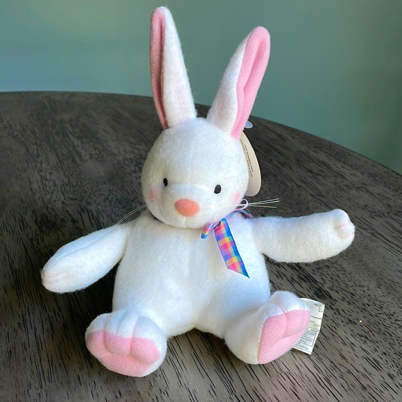Hallmark | Toys | Hallmark Squeeze Me Stuffed White Bunny Plush | Poshmark